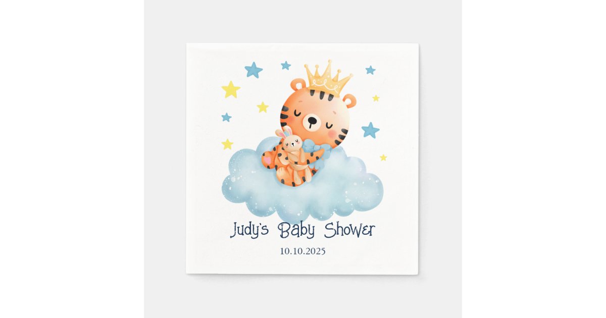 Cute Little Tiger Baby Shower Napkins | Zazzle