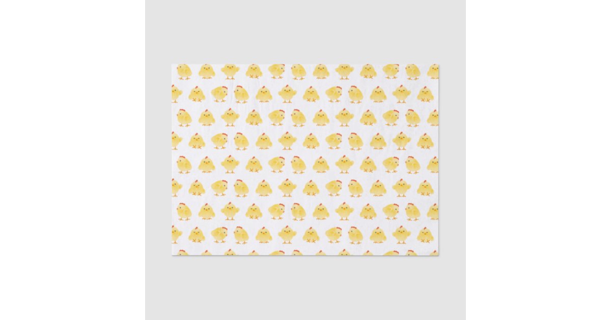 Cute Little Watercolor Chickens Pattern Tissue Paper | Zazzle