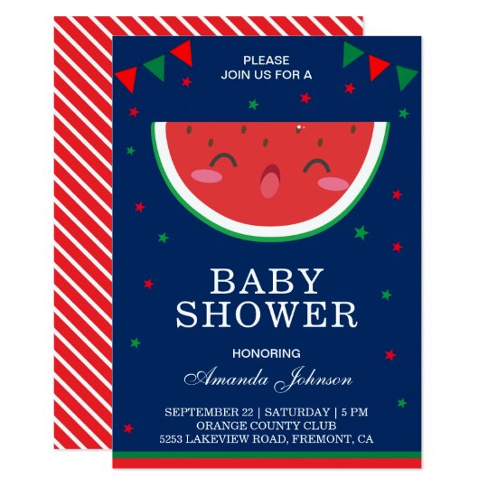 Cute Little Watermelon Baby Shower Invitation | Zazzle.com