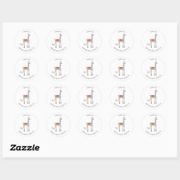 Cute Llama Alpaca Party Thank You Classic Round Sticker | Zazzle