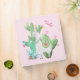 Cute Llama and Cactus Watercolor Pastel Pink 3 Ring Binder | Zazzle