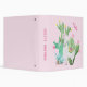 Cute Llama and Cactus Watercolor Pastel Pink 3 Ring Binder | Zazzle