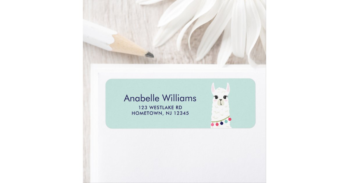 Cute Llama Design Label | Zazzle