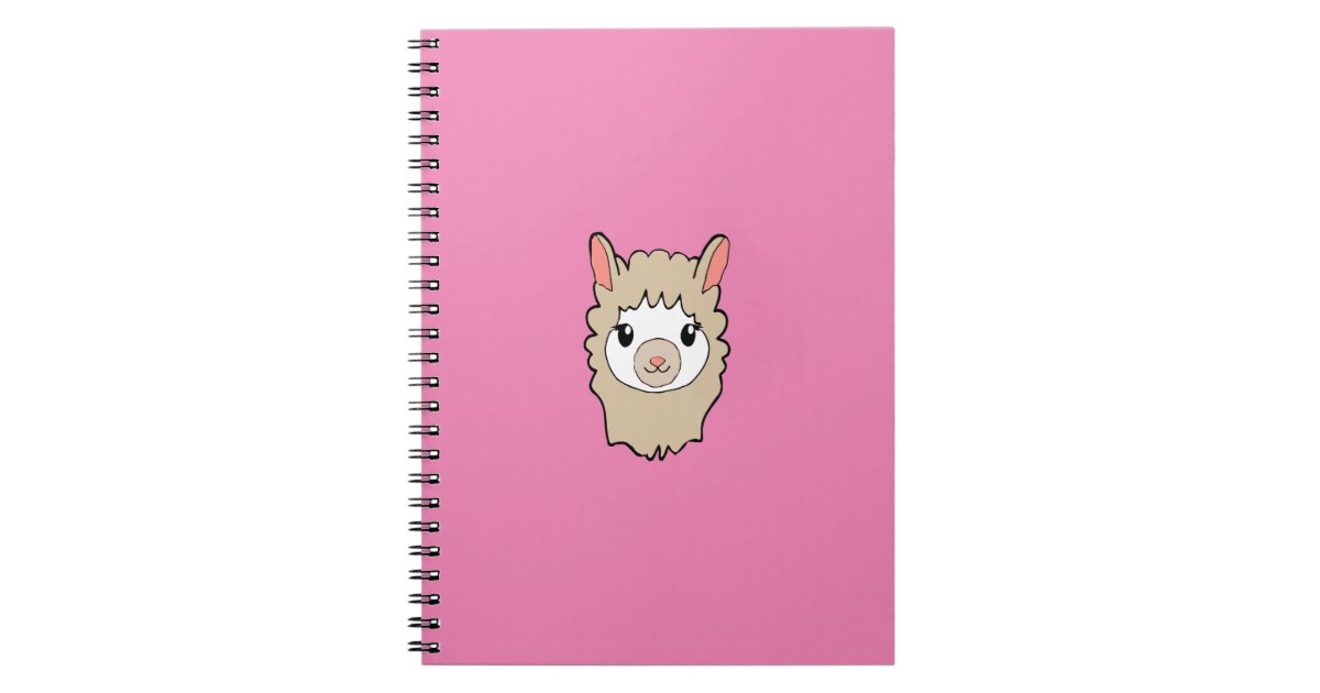 Cute Llama Face Drawing Notebook | Zazzle