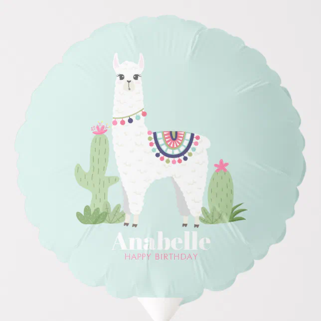 Cute Llama "Happy Birthday" Balloon | Zazzle