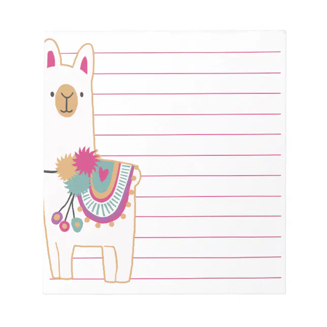 Cute llama notepad | Zazzle