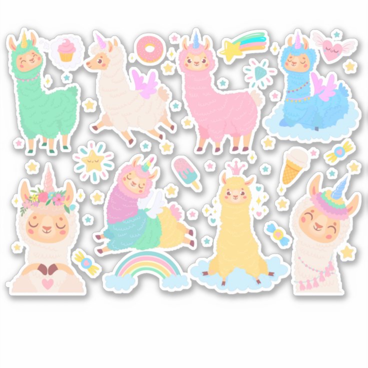 Cute Llamas Sticker | Zazzle
