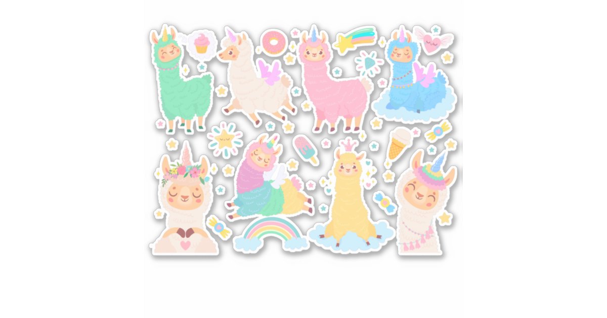 Cute Llamas Sticker | Zazzle