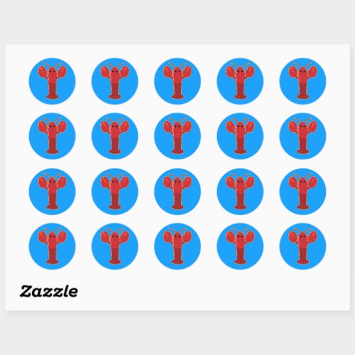 Cute Lobster Classic Round Sticker | Zazzle