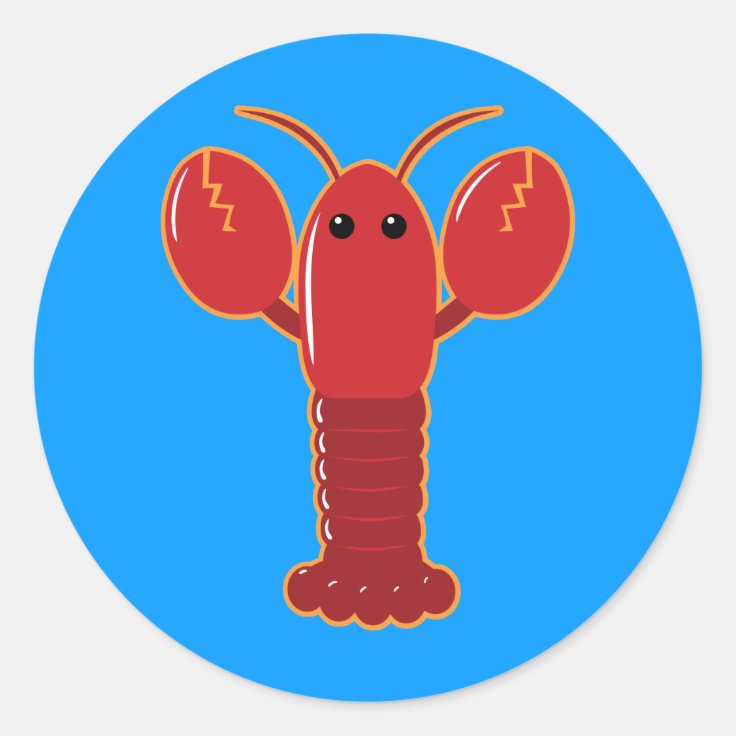 Cute Lobster Classic Round Sticker | Zazzle