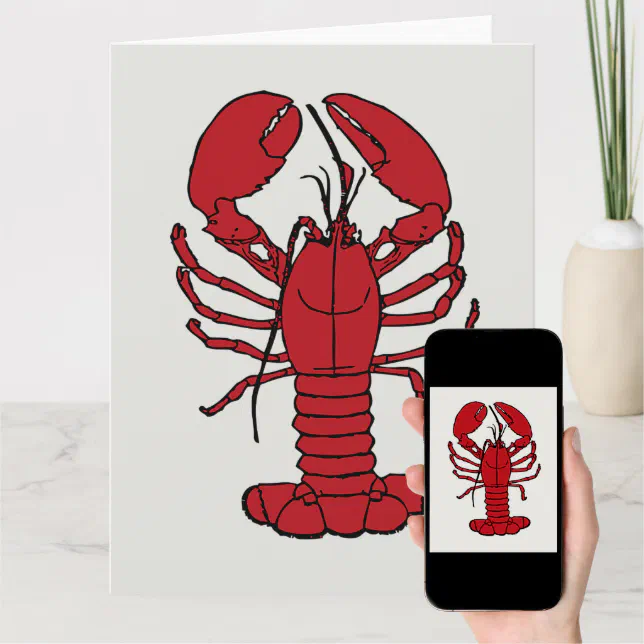 Cute Lobster Nautical beach card | Zazzle