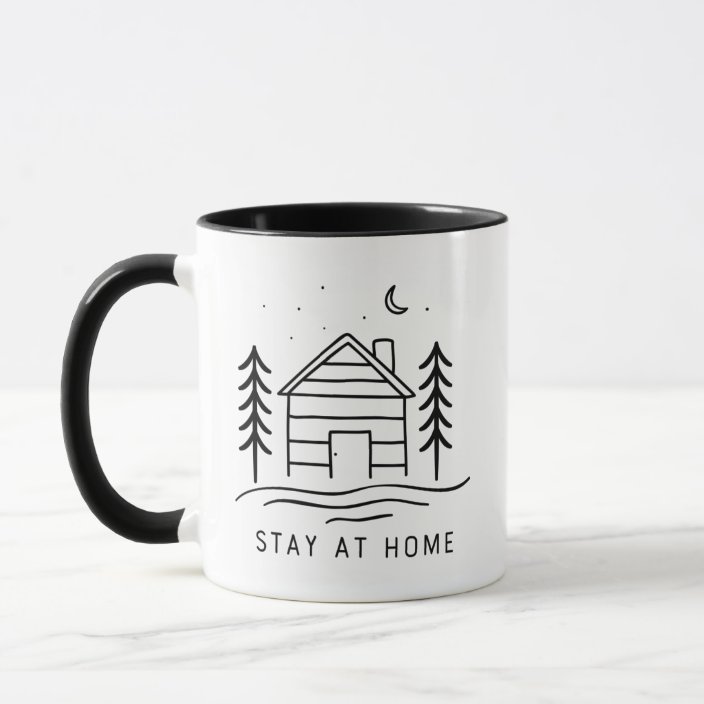 Cute Log Cabin Stay At Home Mug | Zazzle.com
