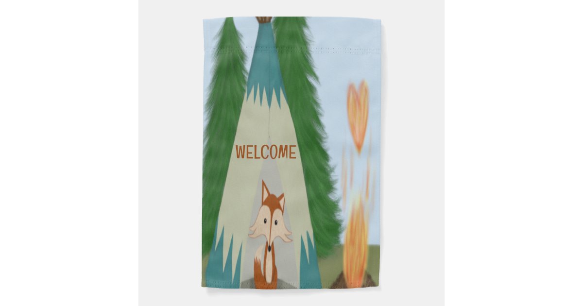 Cute Lone Fox Garden Flag | Zazzle
