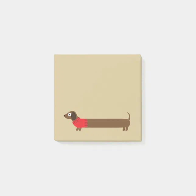 Cute Long Dachshund Illustration Post-it Notes | Zazzle