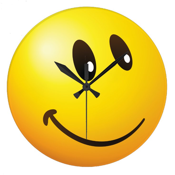 cute looking at you emoji large clock | Zazzle