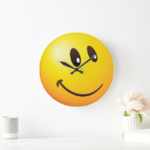 cute looking at you emoji large clock | Zazzle