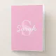 Cute Looking Cursive Name & Monogram | Pink Pocket Folder | Zazzle