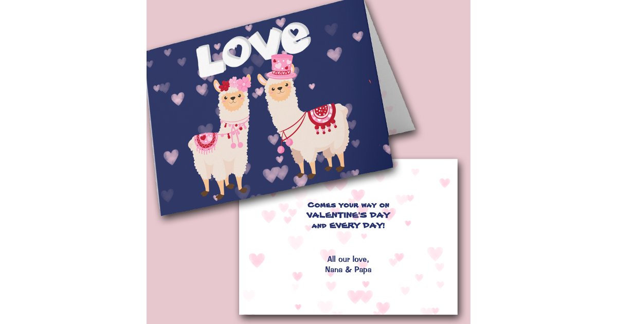 Cute Lots of Llama Love Valentine Card | Zazzle