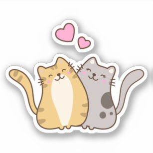Cute Animal Couple Stickers | Zazzle