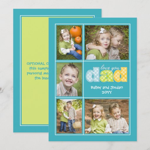 Cute Love You Dad Collage Photo Father's Day Card | Zazzle