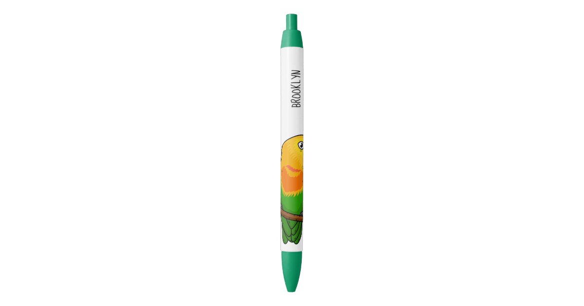 Cute lovebird cartoon parrot pen | Zazzle