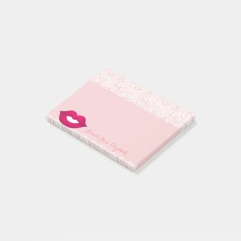 Cute Lovely Stylish Girly,Lace, Lips Post-it Notes | Zazzle