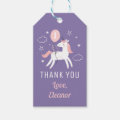 Cute Magical Unicorn Birthday Thank You Gift Tags | Zazzle