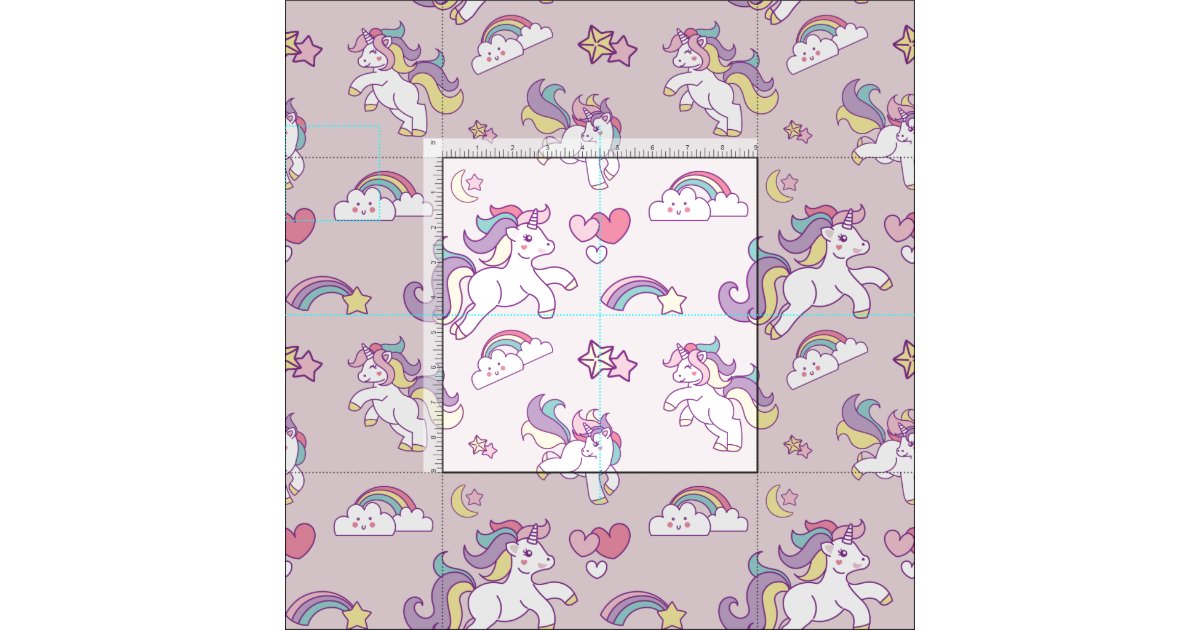 Cute Magical Unicorn Pastel color pink Fabric | Zazzle