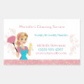 Cute Maid House Pink Glitter Cleaning Service Rectangular Sticker | Zazzle