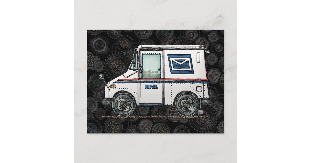 Cute Mail Truck Postcard | Zazzle