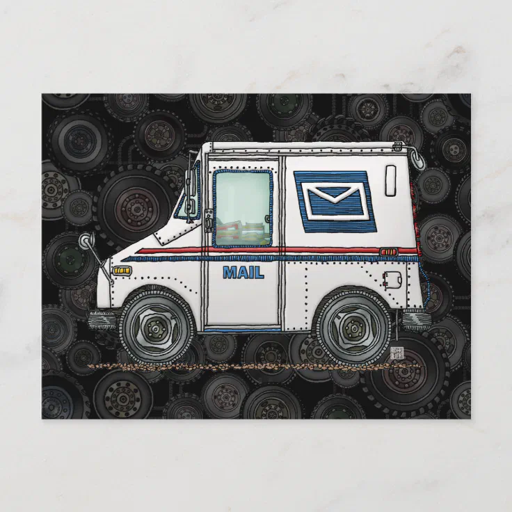 Cute Mail Truck Postcard | Zazzle