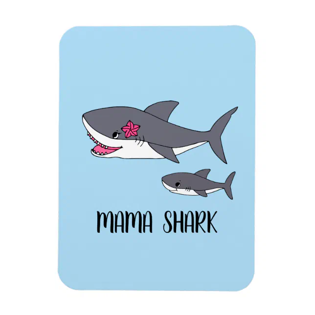 Cute Mama Shark and Baby Shark Magnet | Zazzle