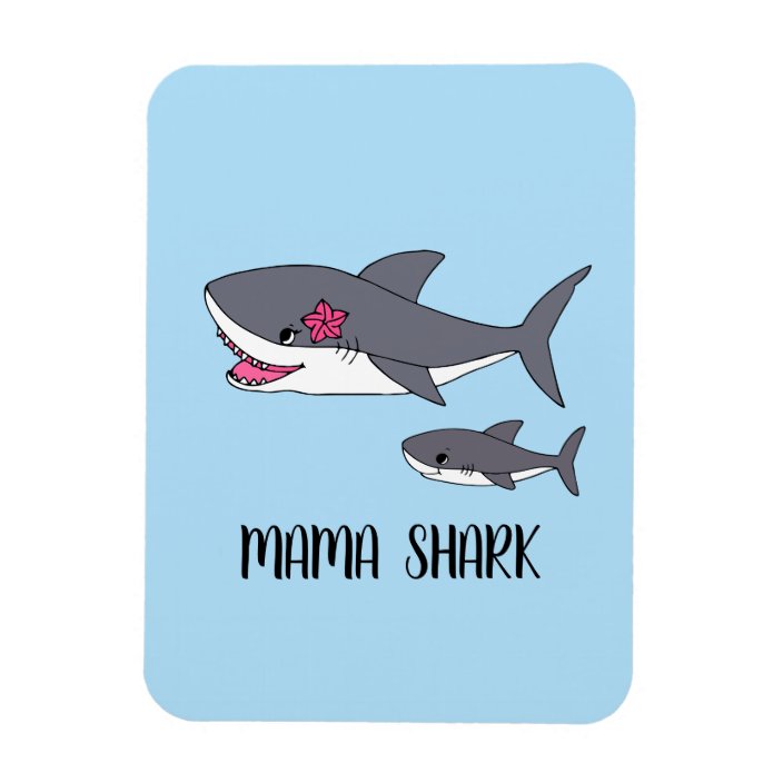 Cute Mama Shark and Baby Shark Magnet | Zazzle.com