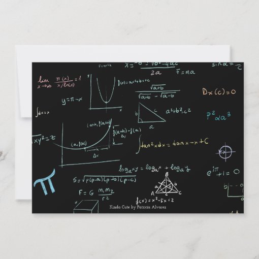 Cute Math Formulas Birthday Party Invitation | Zazzle