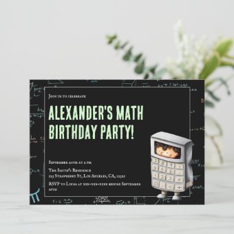 Cute Math Formulas Birthday Party Invitation | Zazzle