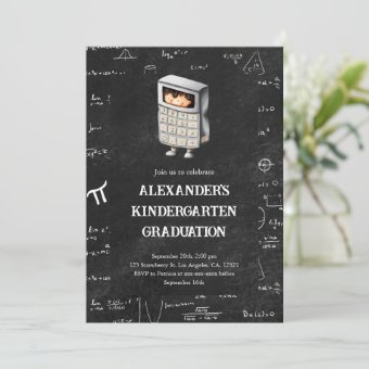 Cute Math Kids Kindergarten Graduation Invitation | Zazzle