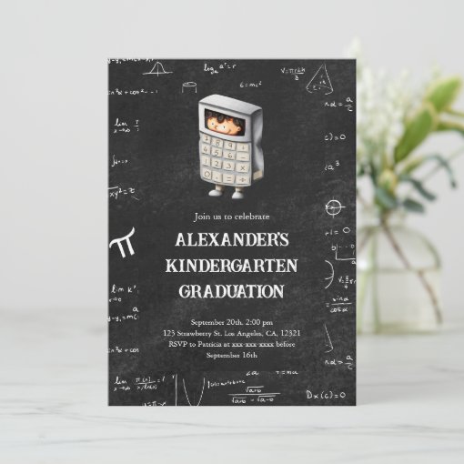 Cute Math Kids Kindergarten Graduation Invitation | Zazzle