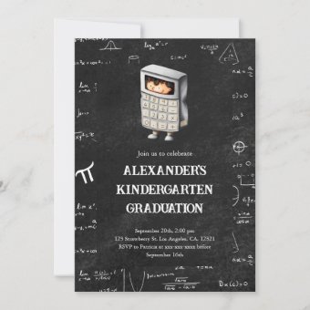 Cute Math Kids Kindergarten Graduation Invitation | Zazzle