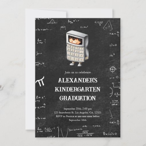 Cute Math Kids Kindergarten Graduation Invitation | Zazzle