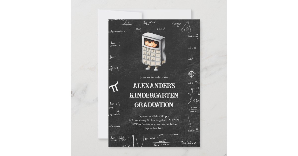 Cute Math Kids Kindergarten Graduation Invitation | Zazzle