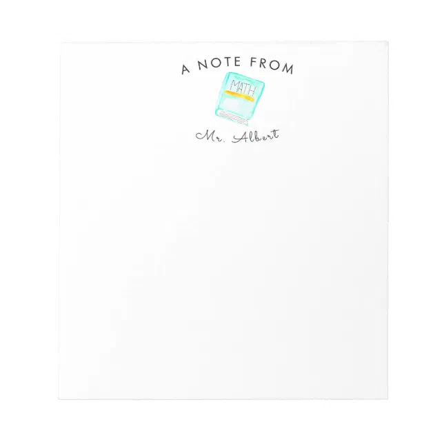 Cute math teacher gift stationary notepad | Zazzle