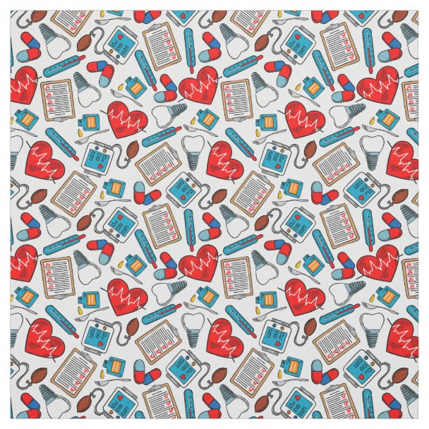 Medical Pattern Design - Pink Fabric | Zazzle
