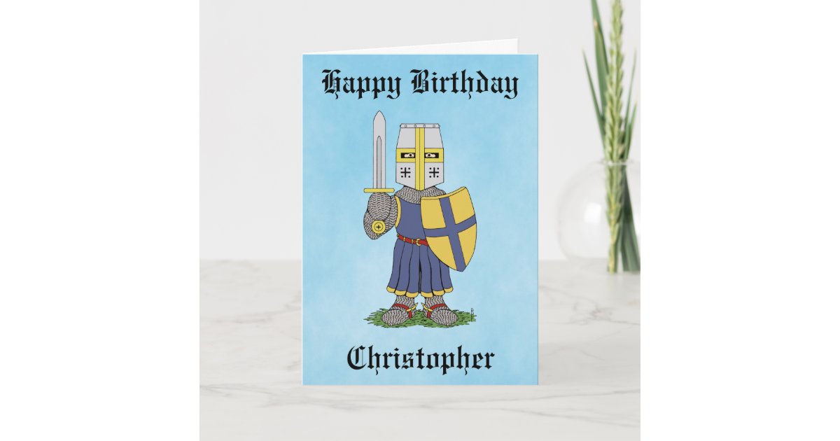 Cute Medieval Knight Birthday Card | Zazzle
