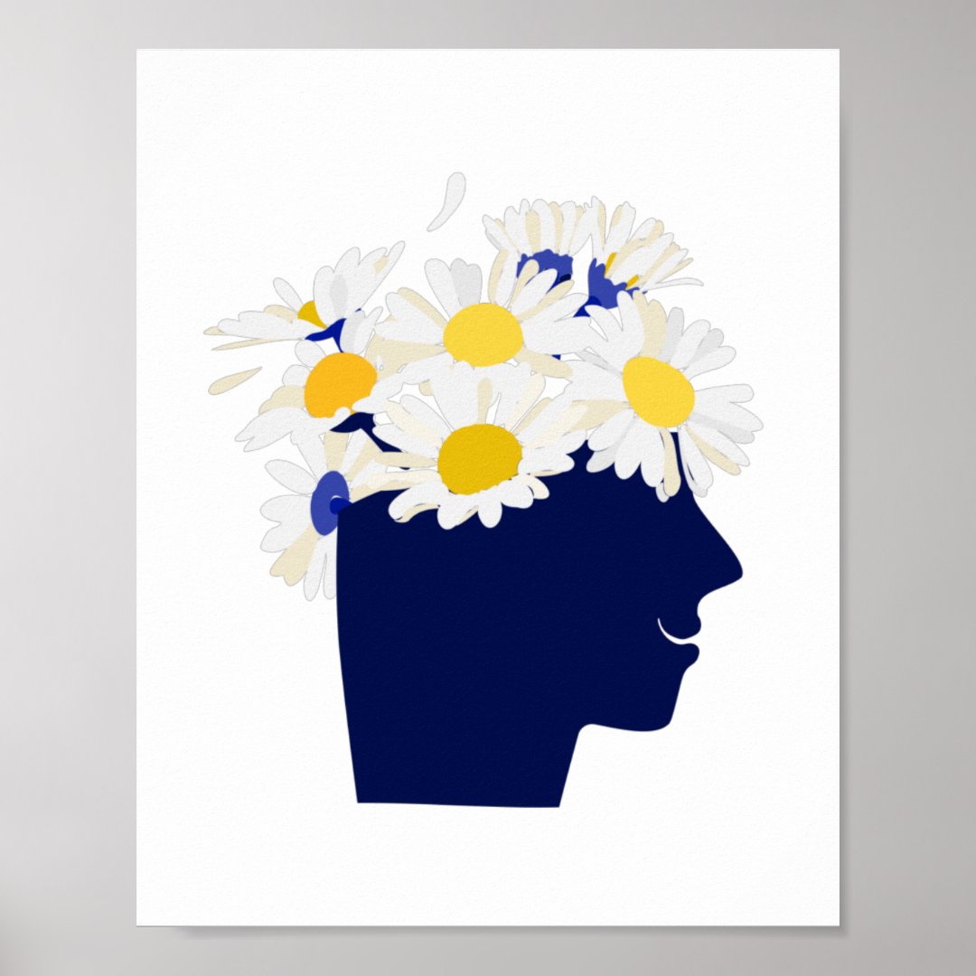 Cute Mental Health graphic Poster | Zazzle