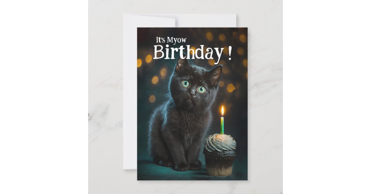 Cute Meowy Birthday Invitation, Customizable Invitation | Zazzle