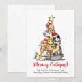 Cute Meowy Catmas Cat Christmas Tree Holiday Card | Zazzle