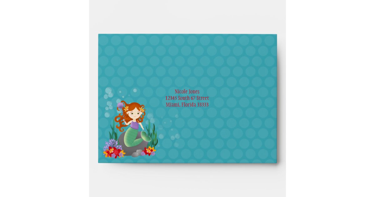Cute Mermaid Envelope | Zazzle