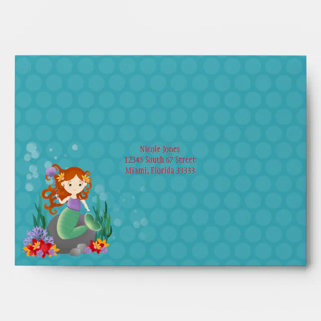Cute Mermaid Envelope | Zazzle