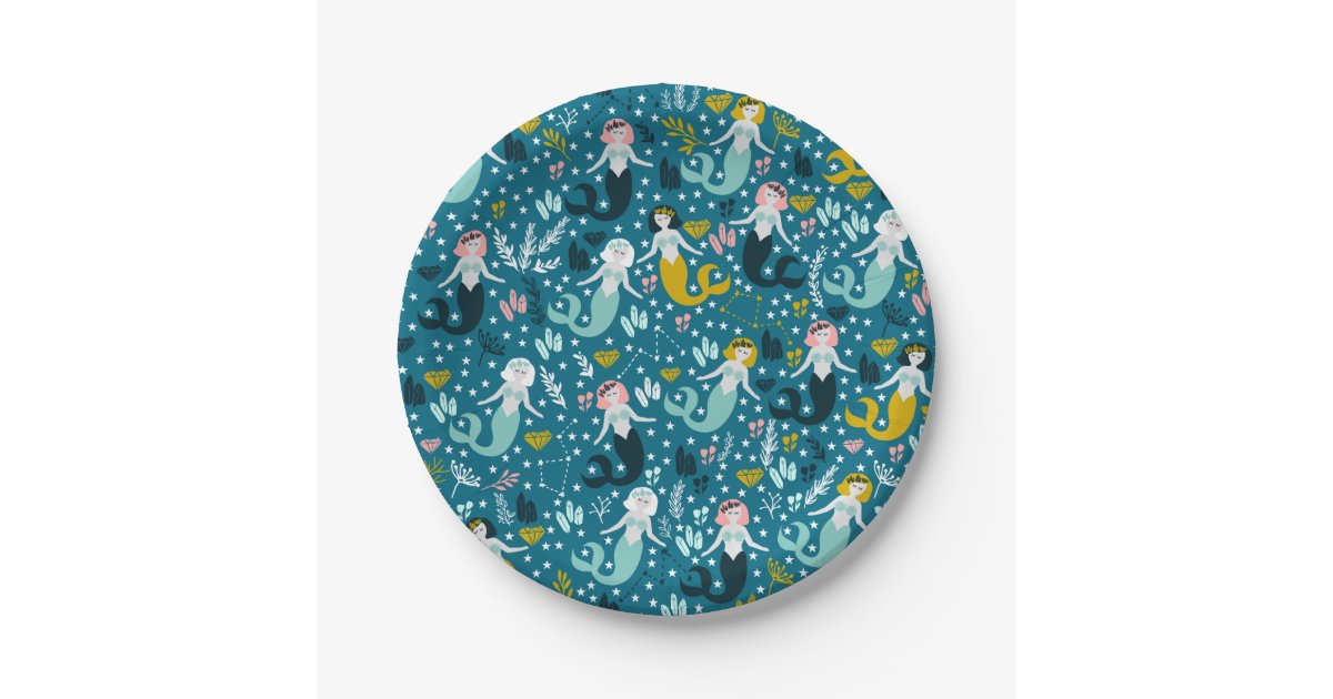 Cute Mermaid Paper Plates | Zazzle