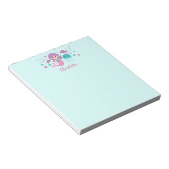 Cute Mermaid Personalized Kids Notepad | Zazzle